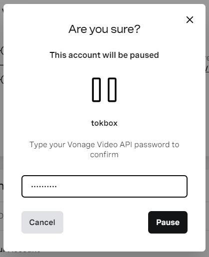 How To Pause And Reactivate Your Vonage Video Api Account Vonage Api Support 