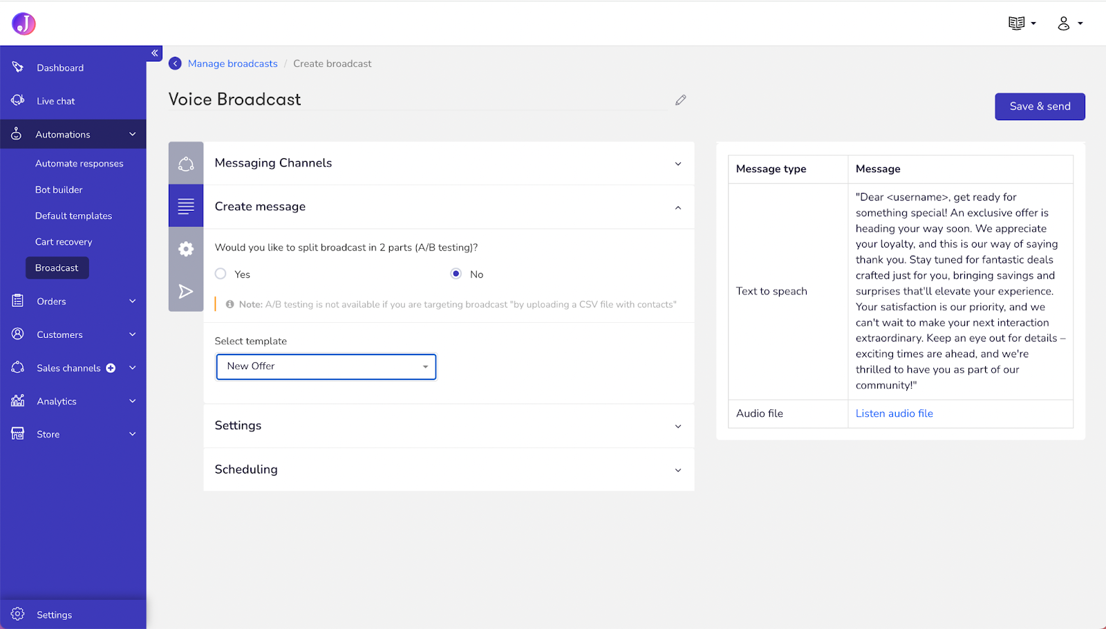 Voice Broadcast – Vonage API Support