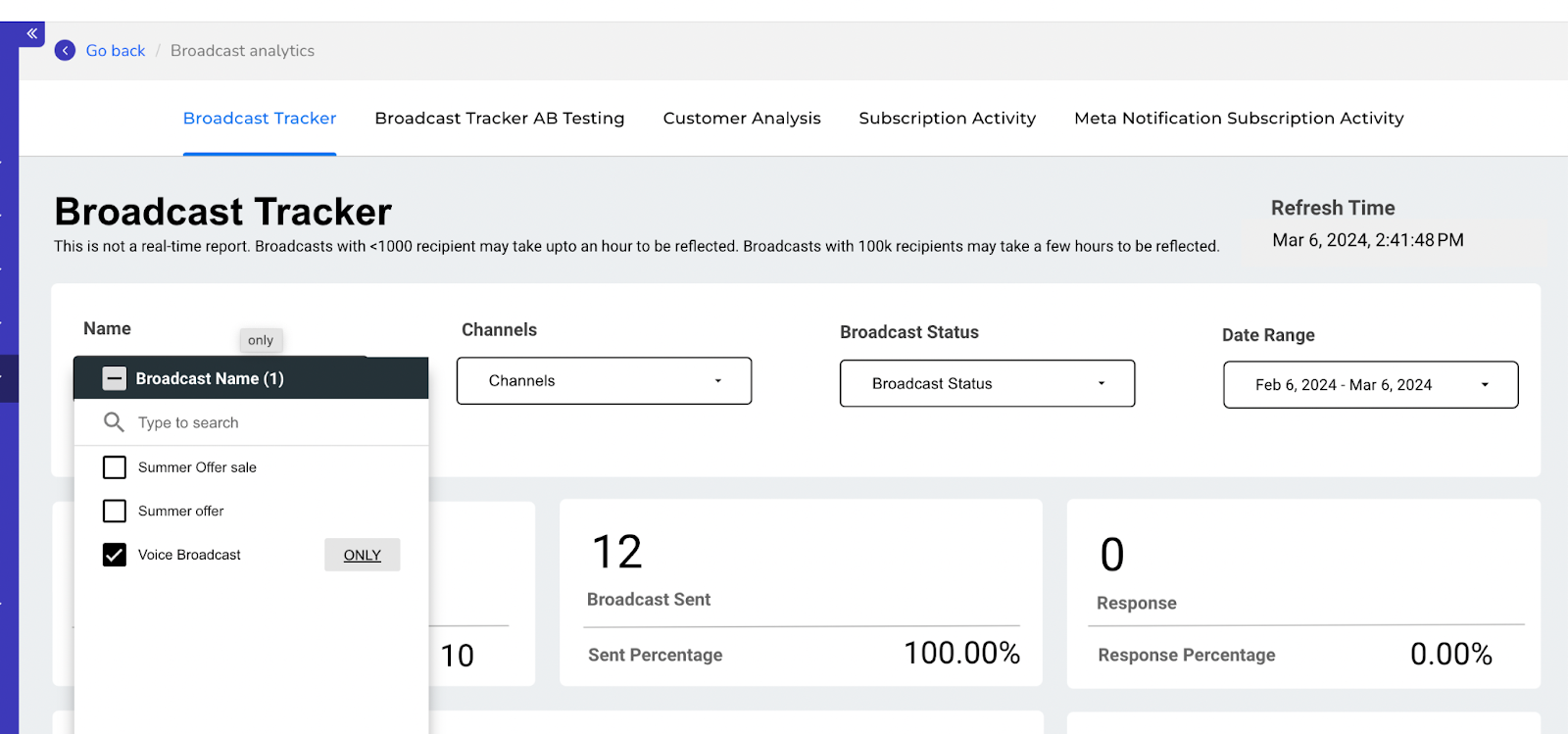 Voice Broadcast – Vonage API Support