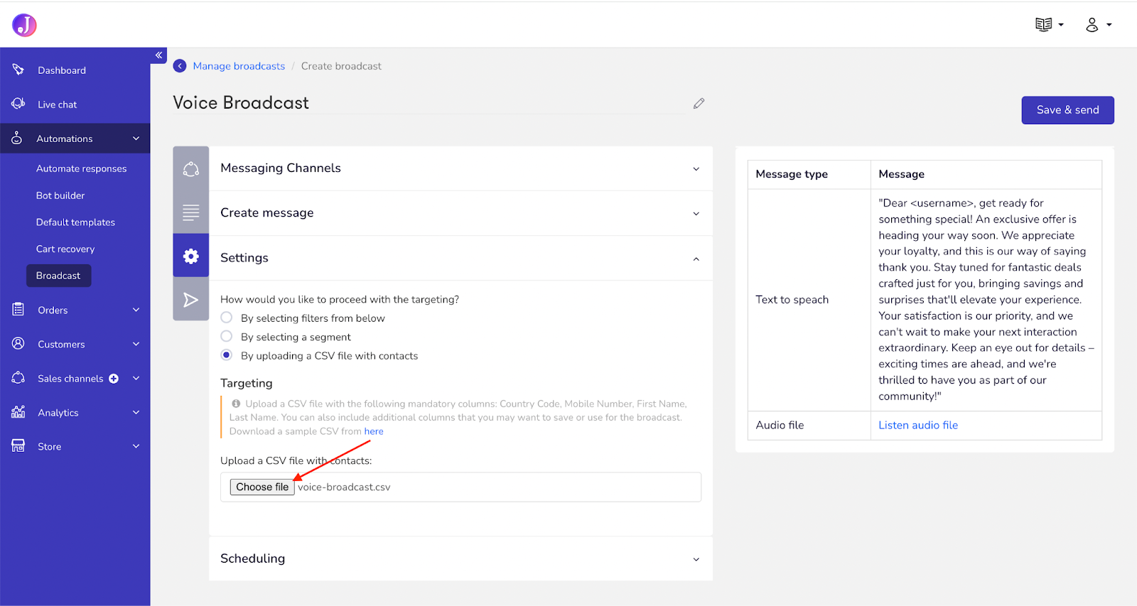 Voice Broadcast – Vonage API Support