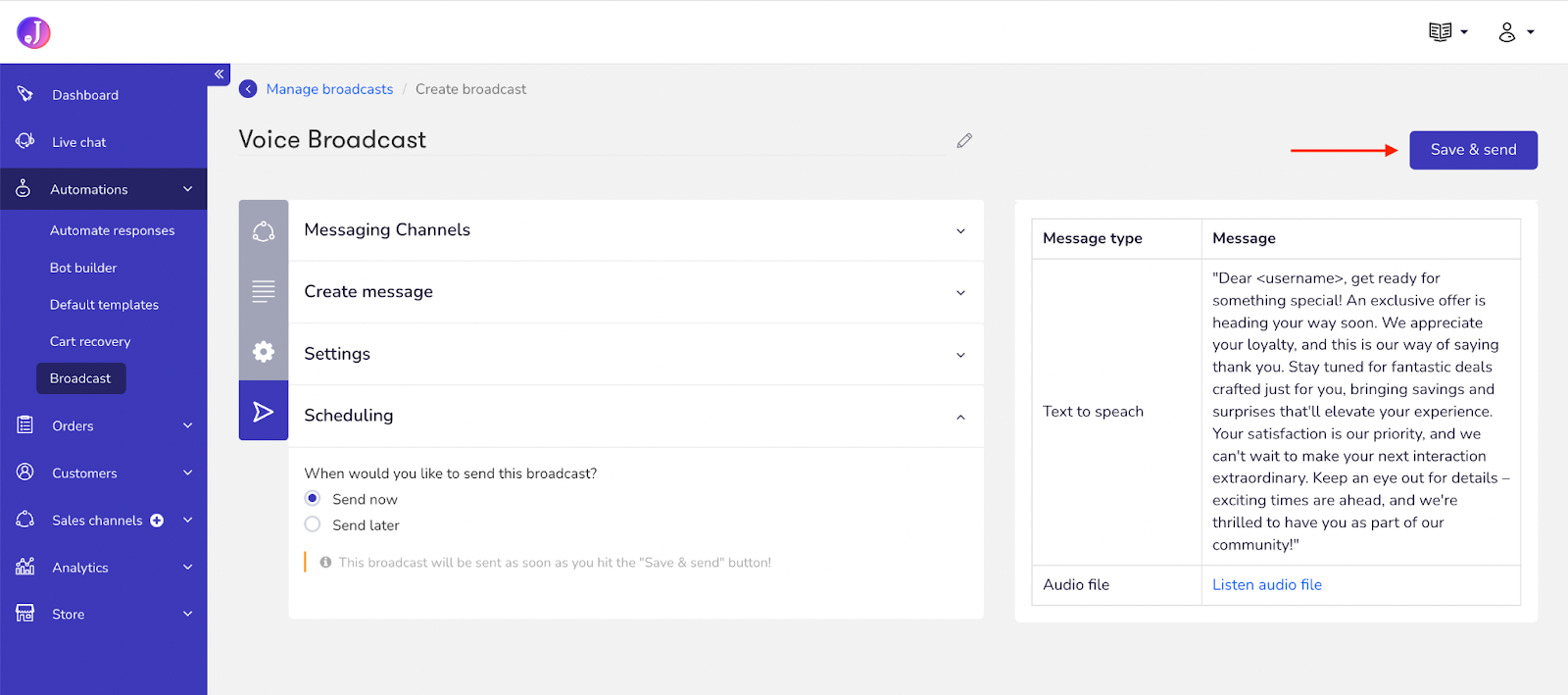 Voice Broadcast – Vonage API Support