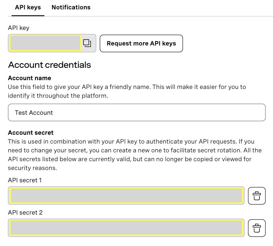 How to obtain my account-level Video API key and API secret – Vonage API Support