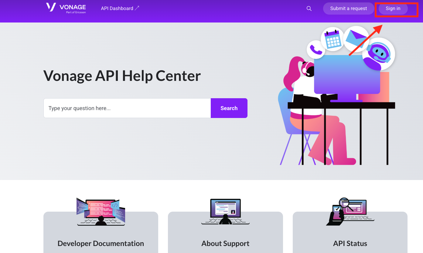 How to Access the Live Chat with Support Agent – Vonage API Support