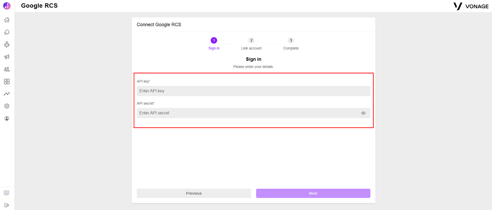 Connecting Google RCS to Conversational Connect (Jumper.ai) - Guided Method – Vonage API Support
