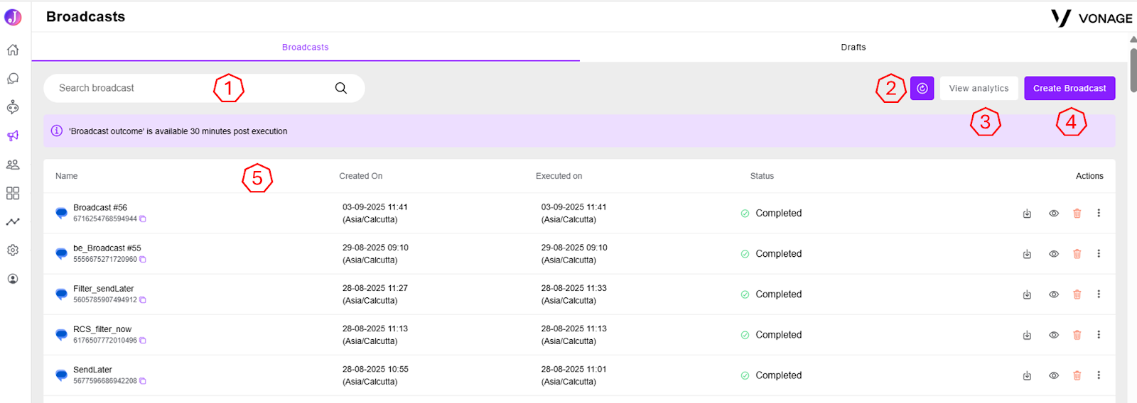 Broadcast Overview – Vonage API Support