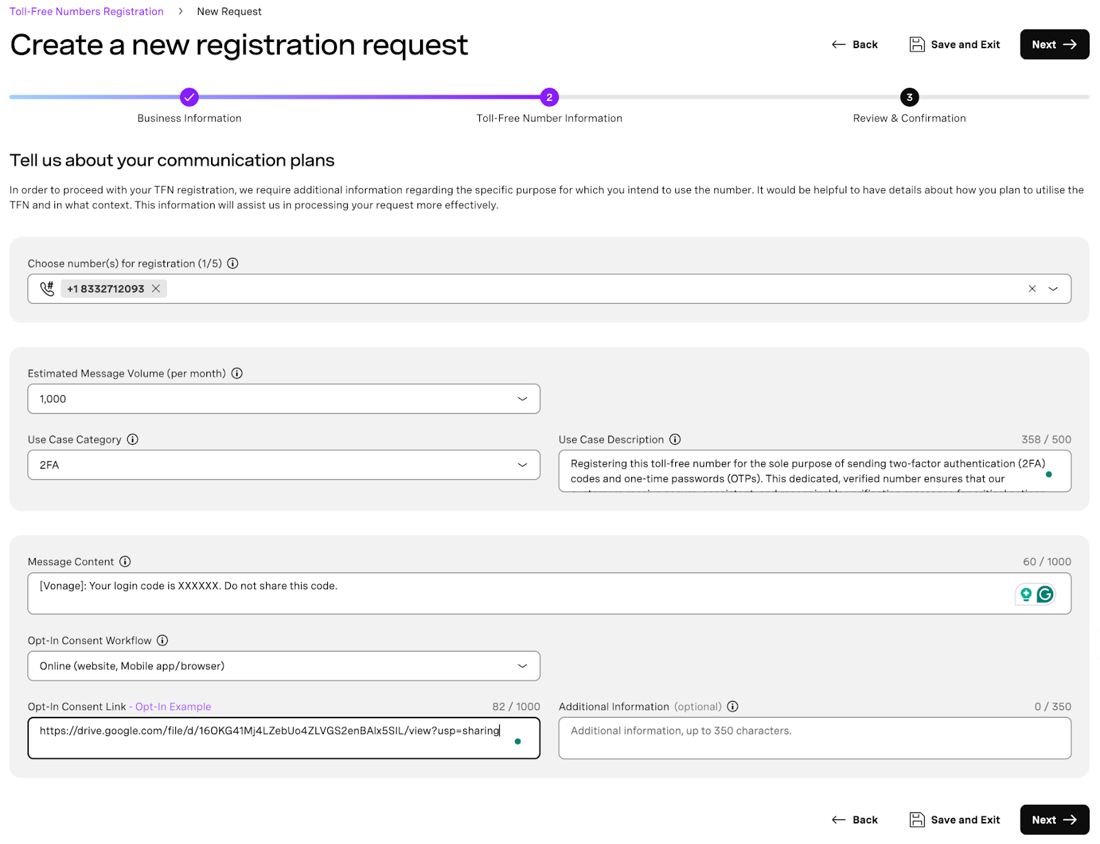 Vonage Self-Serve Toll-Free Number Registration Guide – Vonage API Support