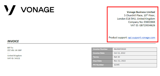 Reading Your Communications API Invoice – Vonage API Support