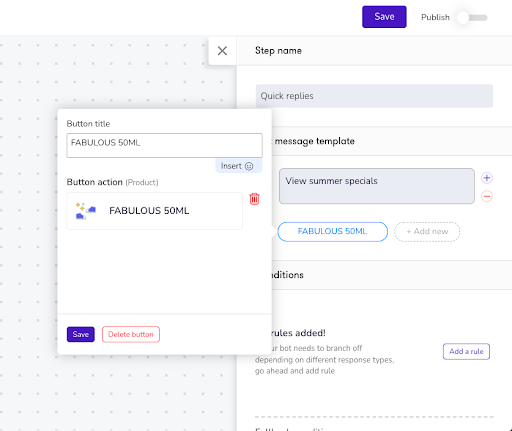 Bot Builder Linking Bots To Collections Products Live Chat Or Other