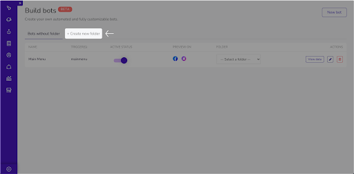 Bot Builder Organizing Your Bots By Creating Folders Vonage Api Support