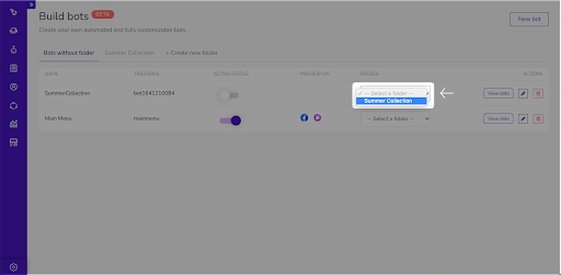 Bot Builder Organizing Your Bots By Creating Folders Vonage Api Support
