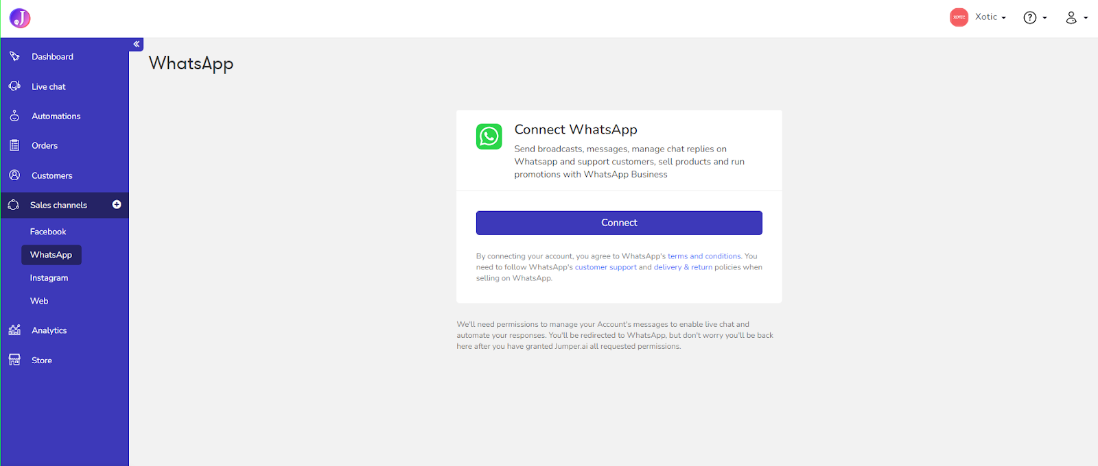 Connecting WhatsApp to Jumper.ai Dashboard (Jumper WABA Embedded Sign-Up) – Vonage API Support