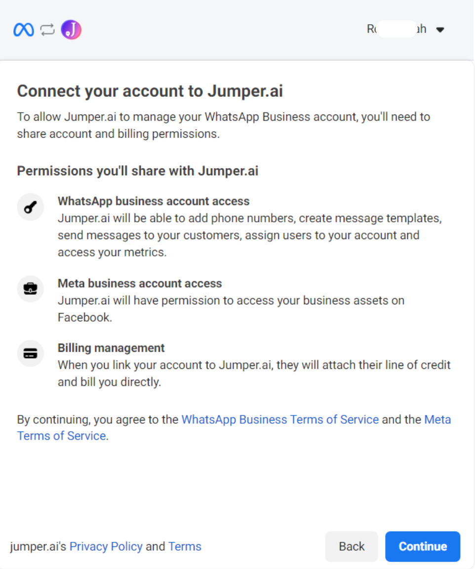 Connecting WhatsApp to Jumper.ai Dashboard (Jumper WABA Embedded Sign-Up) – Vonage API Support